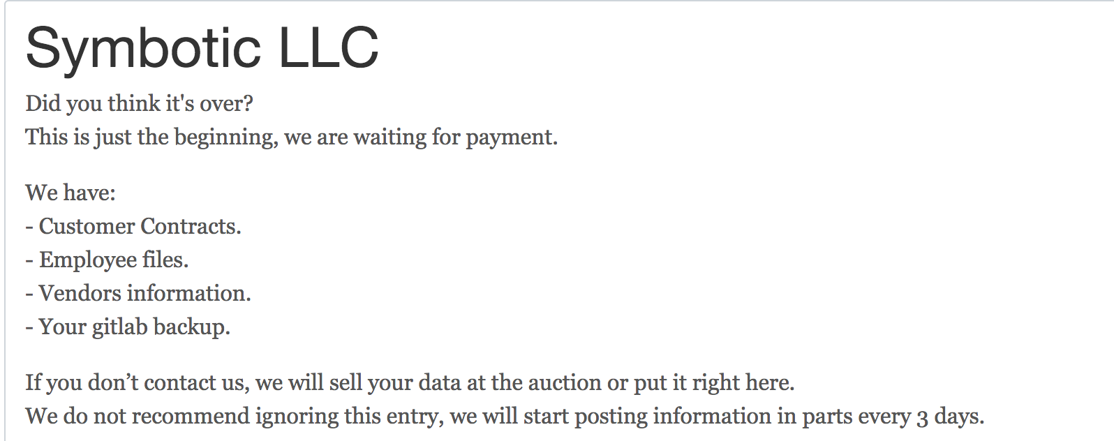 REvil Ransomware Breaches Symbotic LLC Data