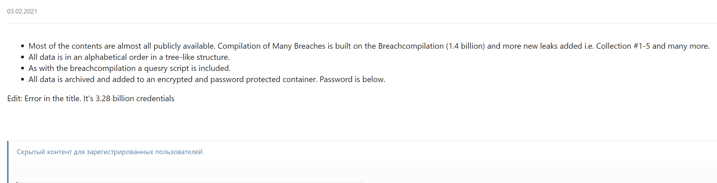 3.2 Billion Credentials Leaked in the Darkweb – Cyble