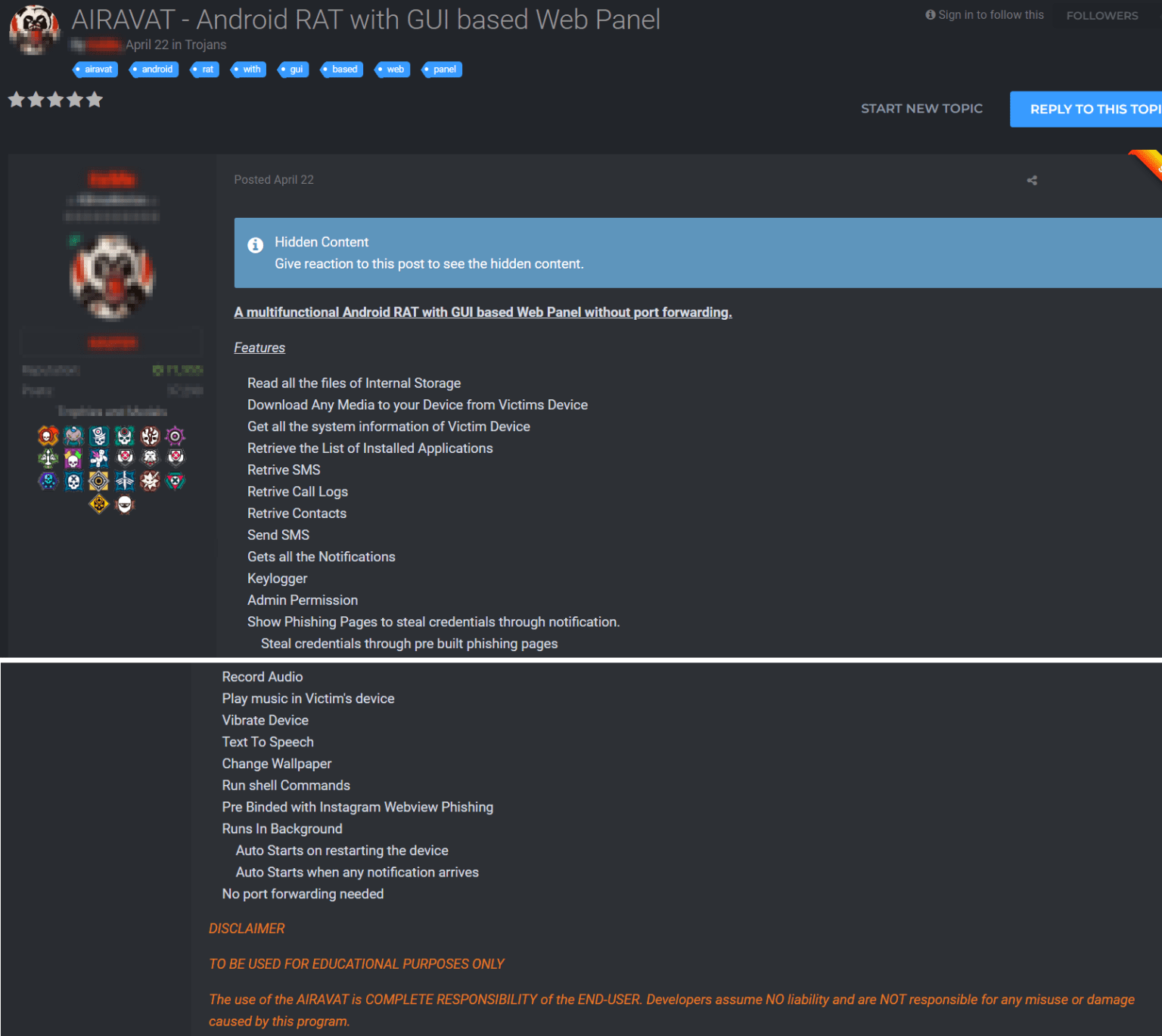 Airavat Malware: Sophisticated RAT & Ransomware Targeting Android