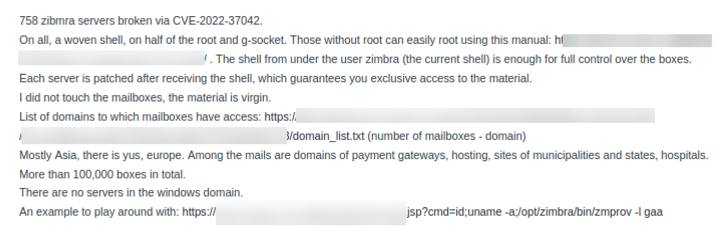 Zimbra Email Flaw (CVE-2022-37042) Enables Mass Breaches
