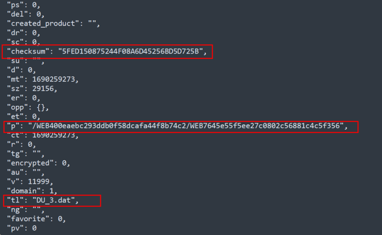Figure 9 - Fetch Details Of .dat Files - Cyble