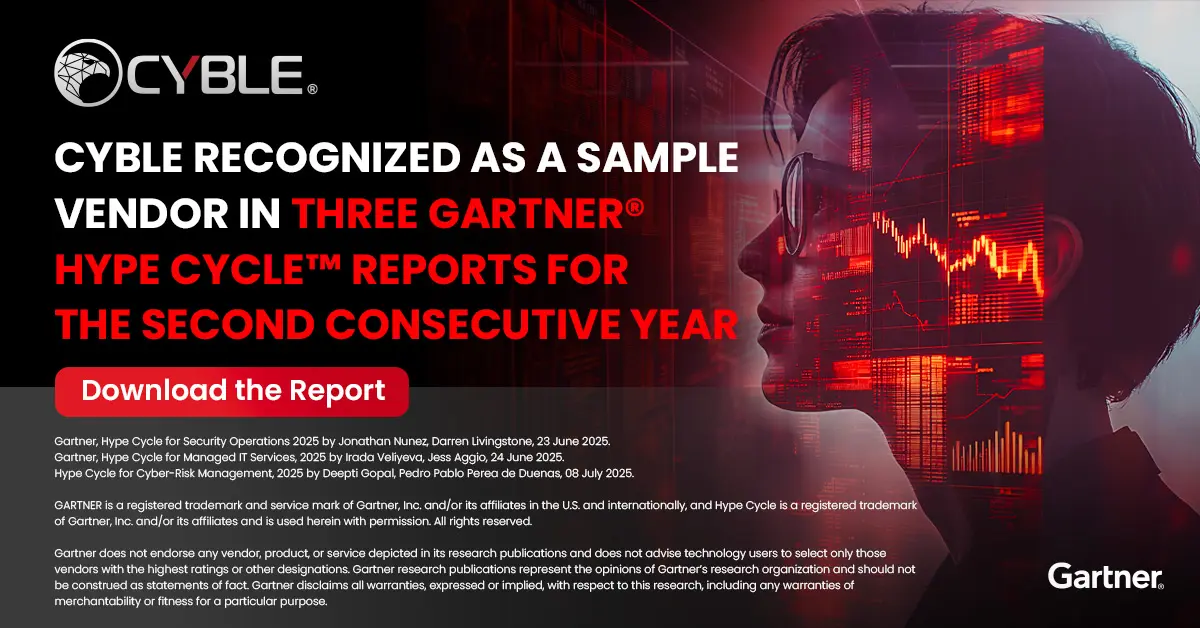 Cyble Recognized As A Sample Vendor In Three Gartner® Hype Cycle™ Reports
